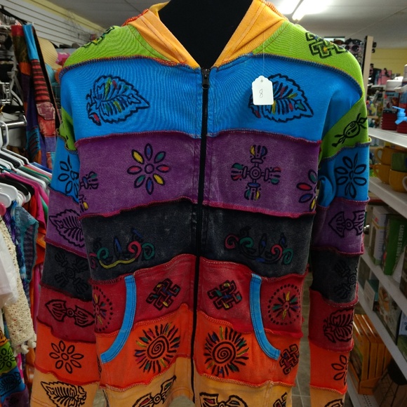 Nepal | Jackets & Coats | Hand Stitched Multi Color Nepal Hippie Jacket ...